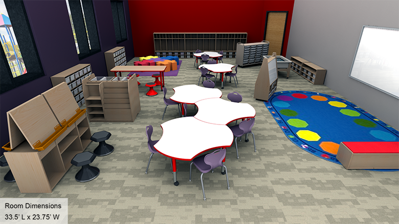 Preschool Collaborative Classroom with Cog Whiteboard Table | School ...