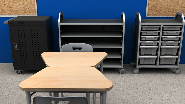 Elementary Collaborative Classroom with Trapezoid Desks | School Outfitters