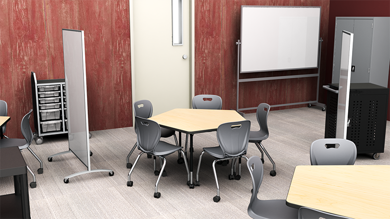 Middle/High School Interactive Lecture Classroom with Pentagon Tables ...
