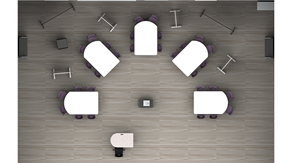 Interactive Lecture Classroom with Workaround Tables | School Outfitters